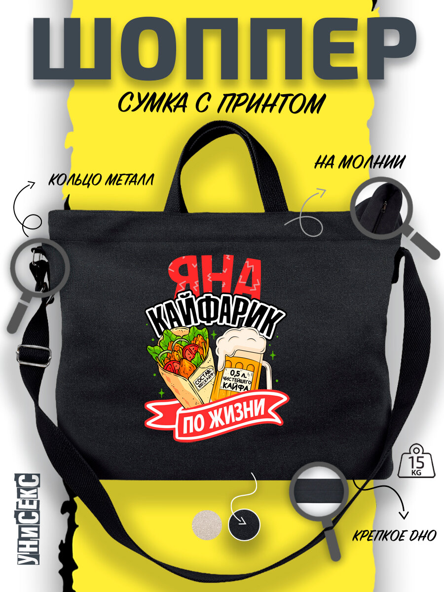 Сумка  шоппер y2k через плечо Яна