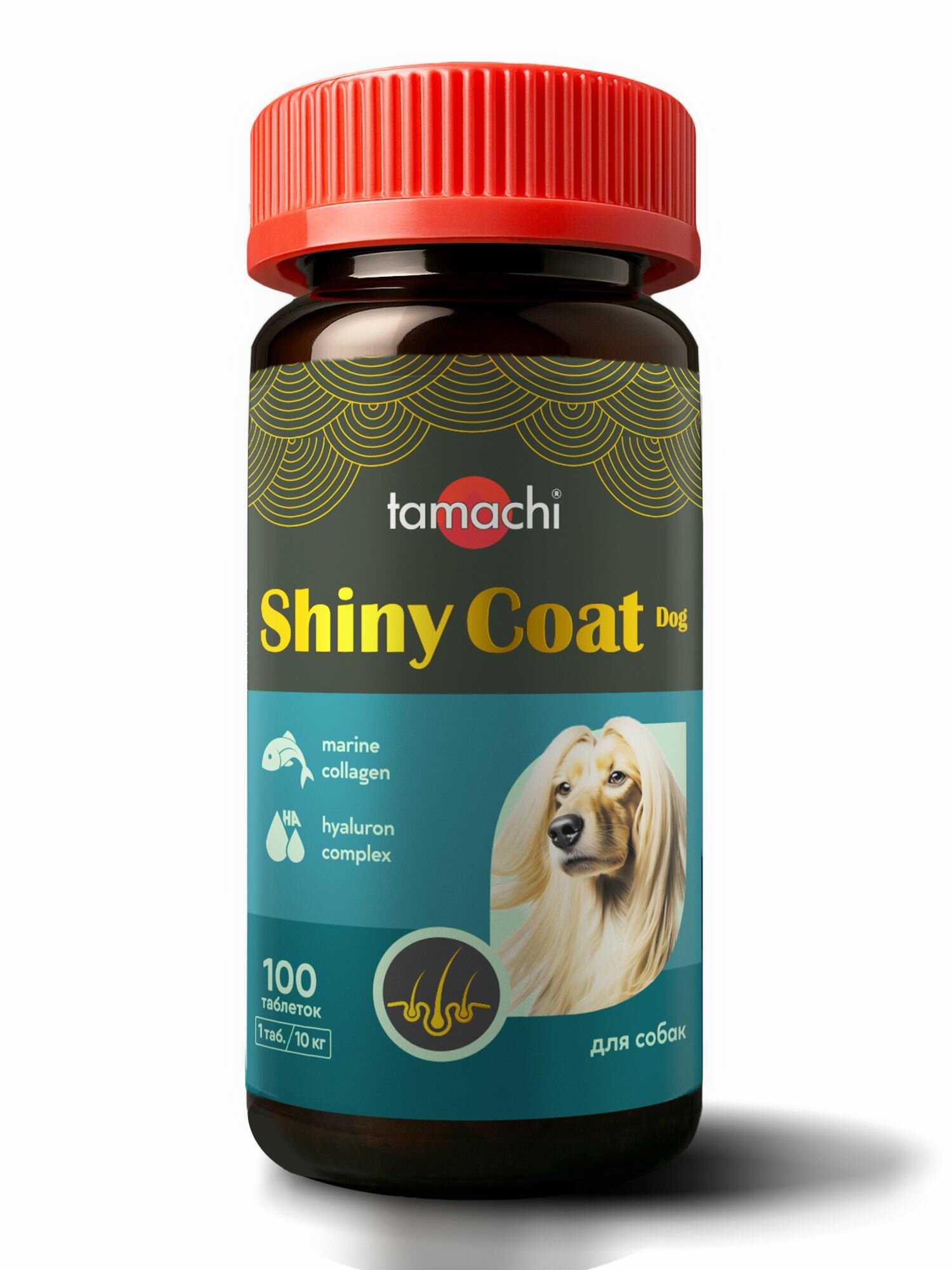 Витамины для собак средних и крупных пород Shiny Сoat Dog для шерсти 100 таб.