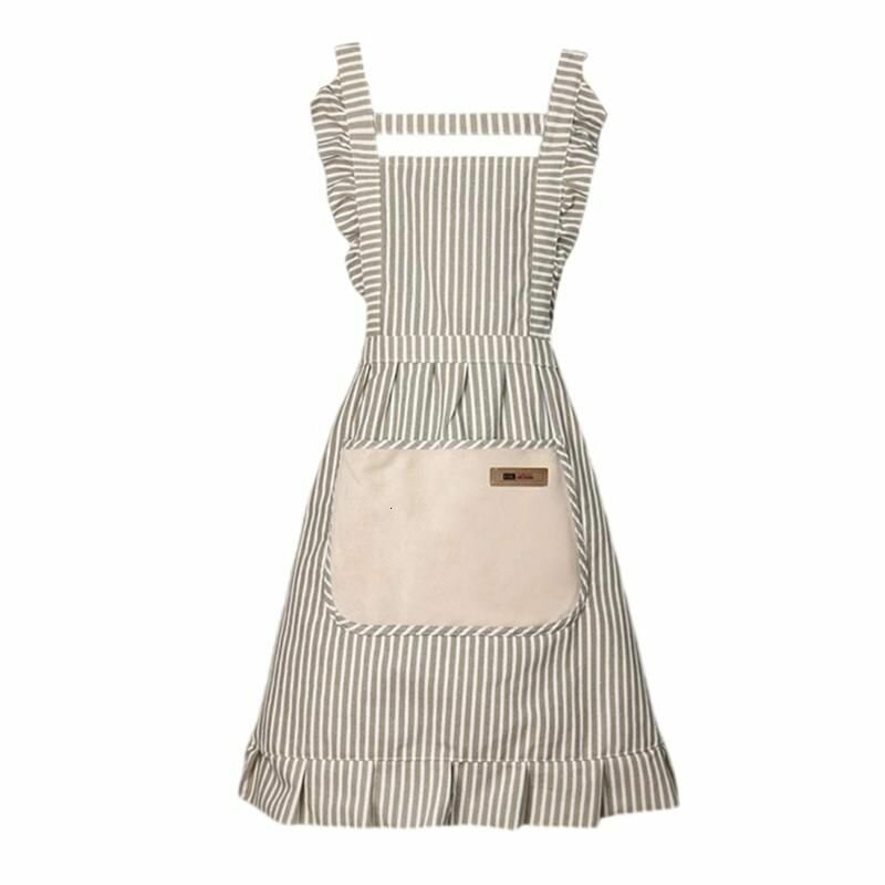 Фартук из смеси хлопка и льна с декоративным кружевом и карманом, Серый