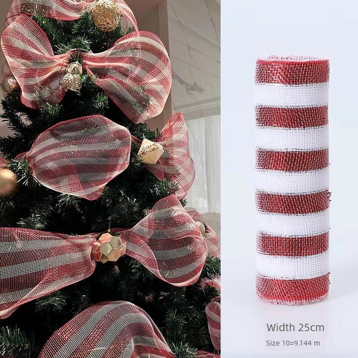 Лента для украшения рождественской елки, креативное оформление рождественской сцены своими руками, бантик из