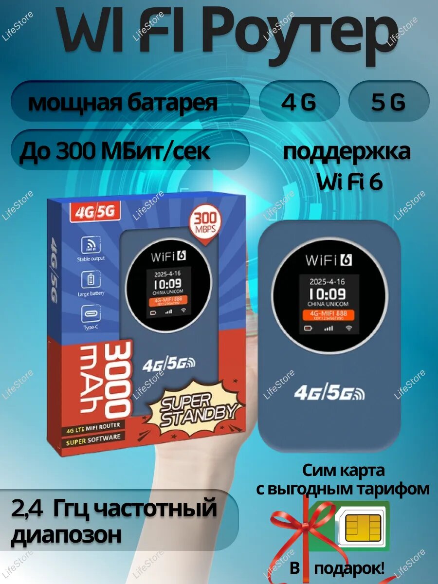 Карманный роутер, вай фай роутер, Wi-Fi роутер переносной с поддержкой SIM-карты, переносной 4g wifi роутер модем