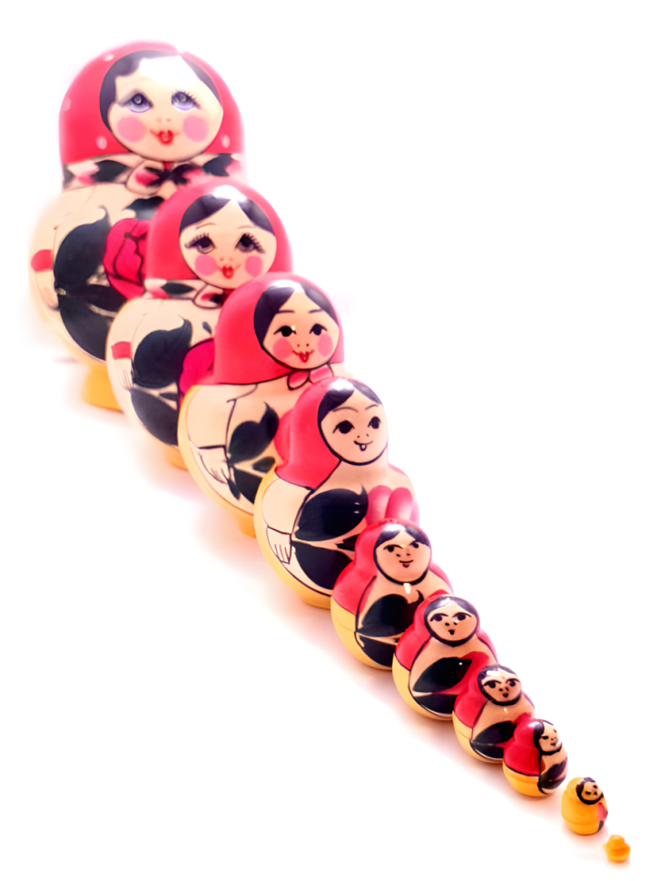 Семеновская разборная деревянная матрешка (10 мест, 15 см)