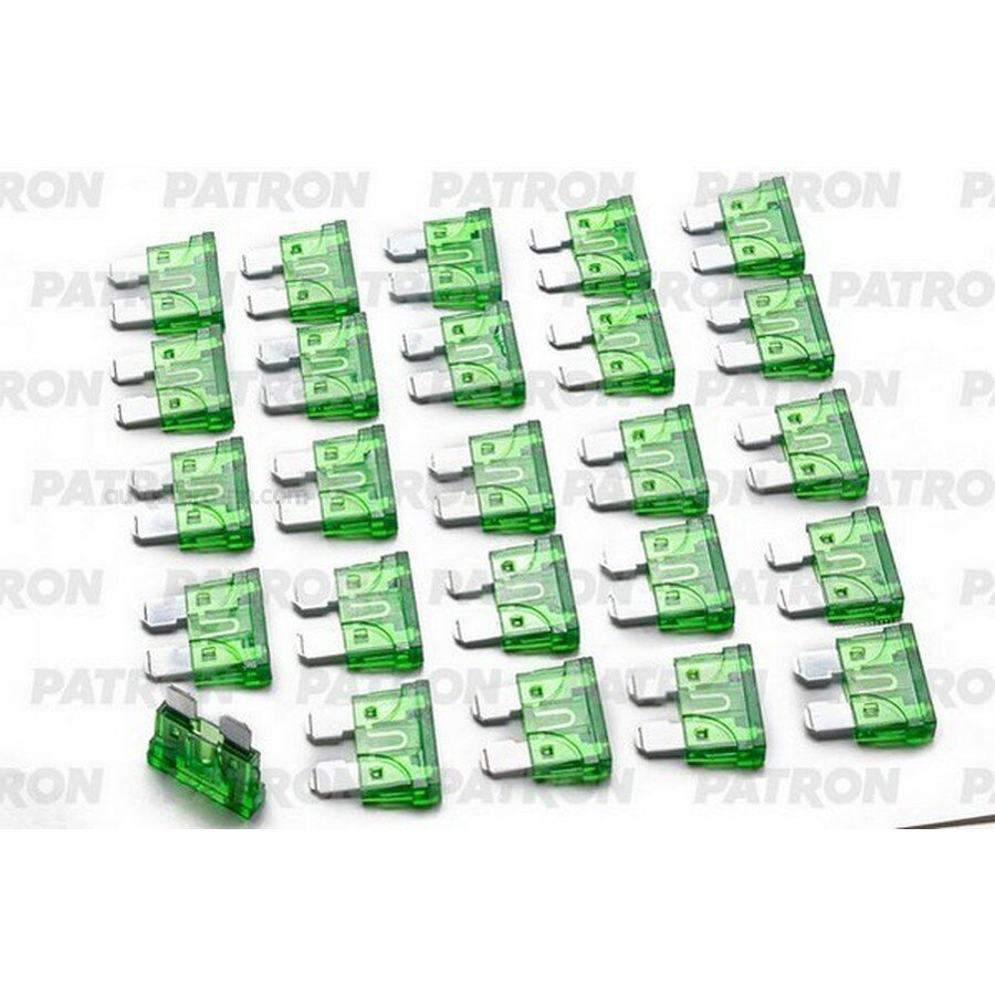 PATRON PFS033 Предохранитель пласт. коробка 25шт ATC Fuse 30A зеленый
