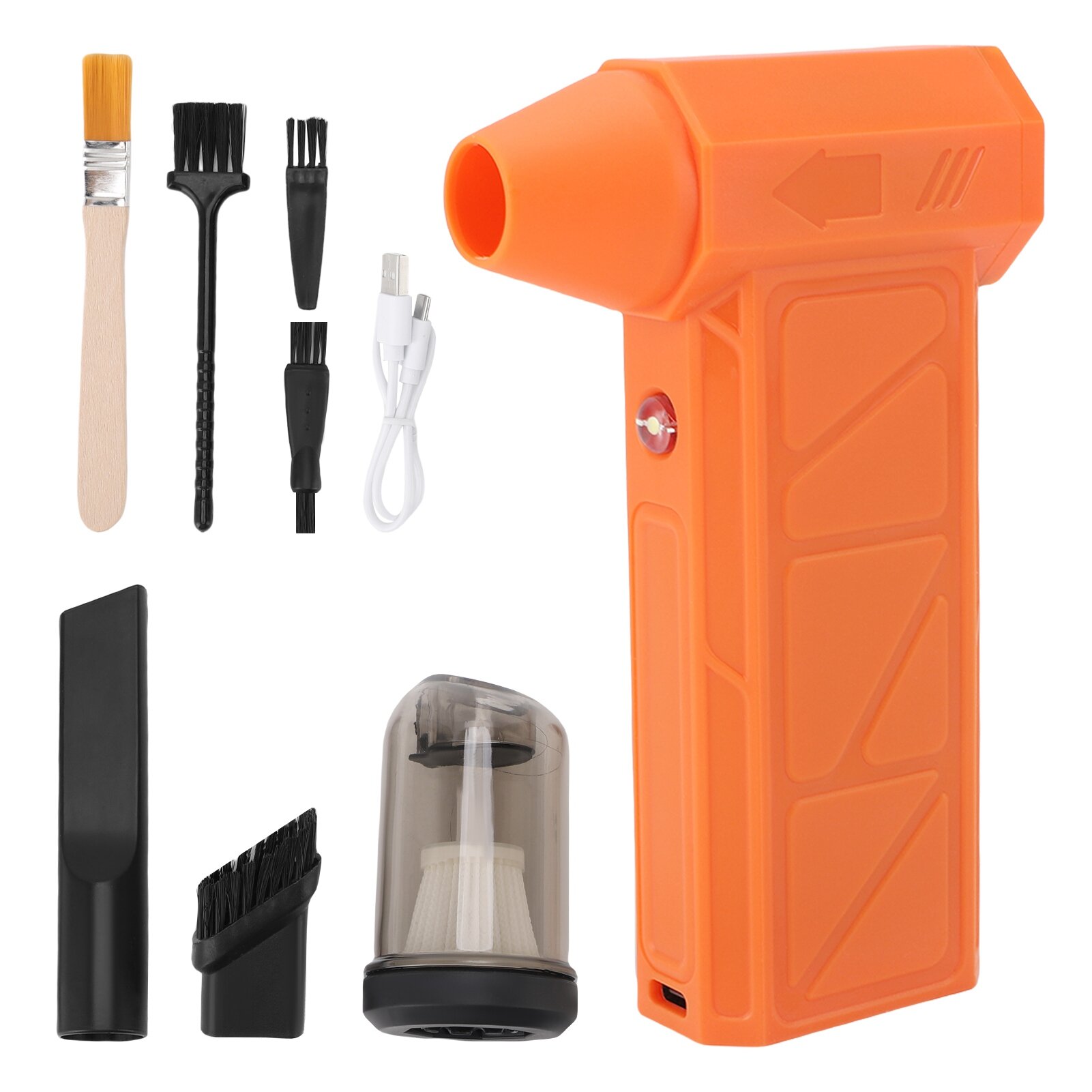 Super Turbo вентилятор Campin Handheld Dust Cleaner автомобиль снежной вода для барбекю Вербочка перезаряжается 130000 об / мин апельсин