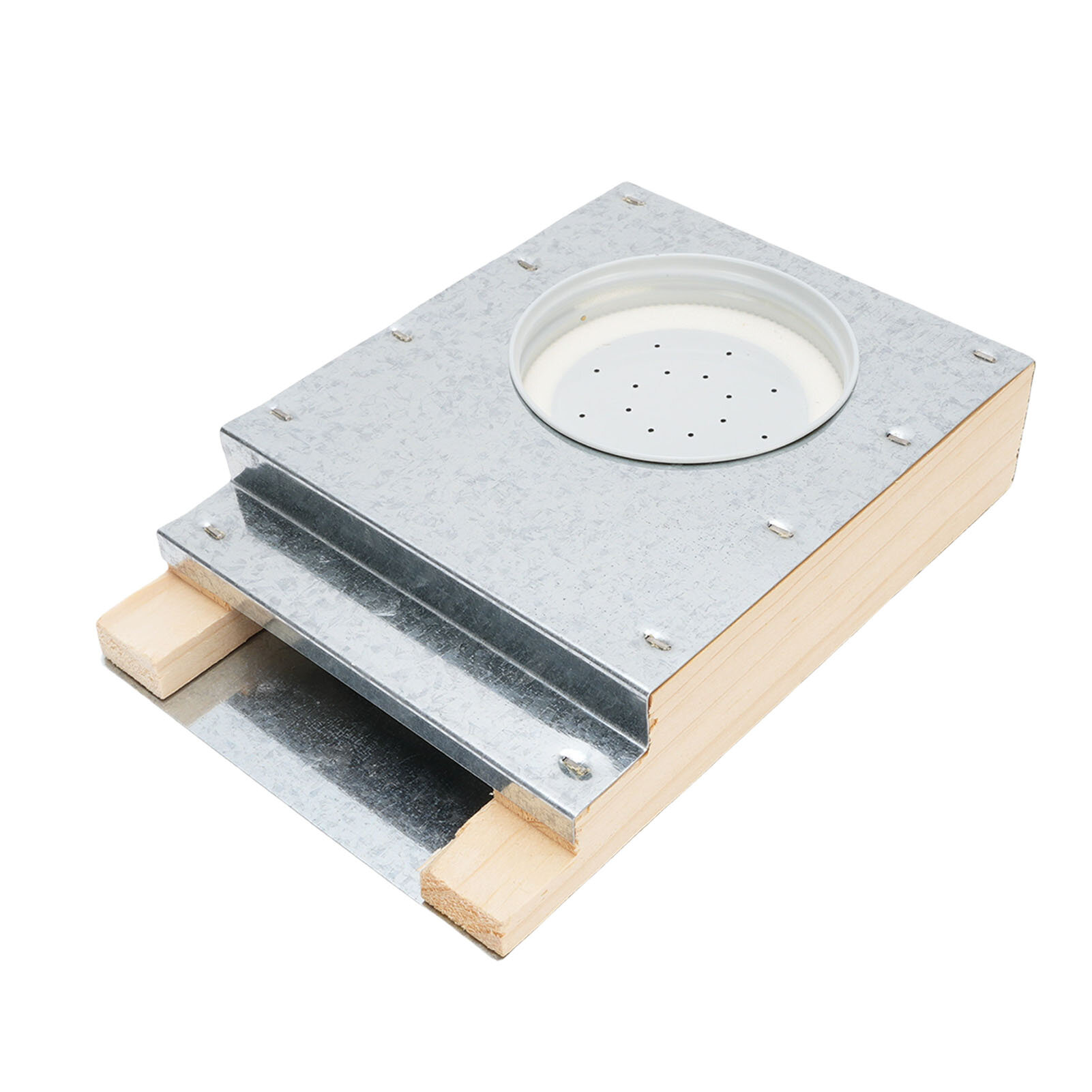 Входная кормушка для улья, деревянный алюминиевый передний инструмент для пчеловодства для перевернутой стеклянной банки