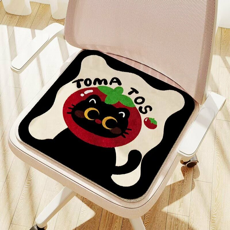 Подушка на стул, нескользящий коврик, зимняя плюшевая подушка на диван, подушка на обеденный стул, 40x40 см