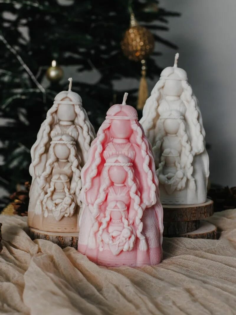 Свеча Берегиня Родовница, защита семьи, оберег подарок, из пчелиного воска ароматическая медовая