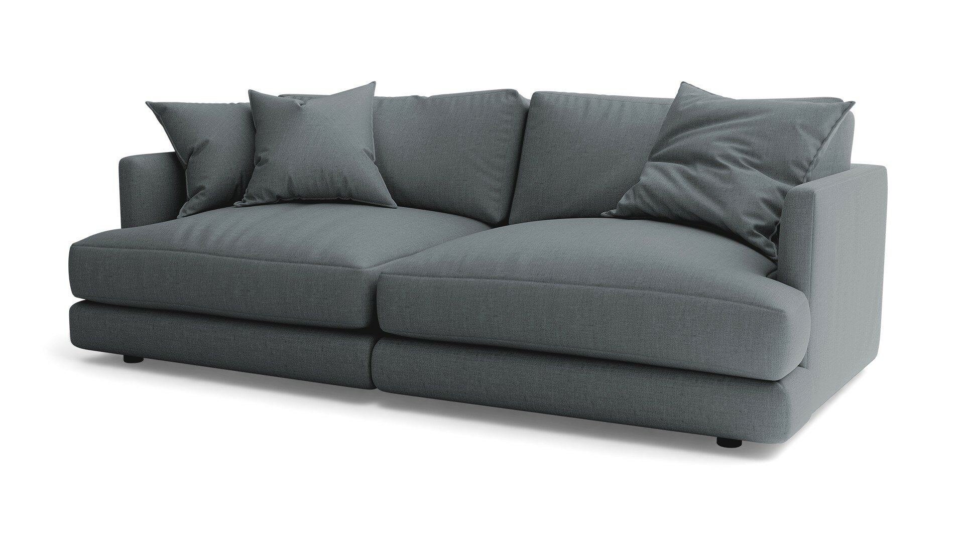 Диван Ибица 2 Strong Plus 10 NEW 212x105x87 см, серый Рогожка, еврокнижка Фиеста