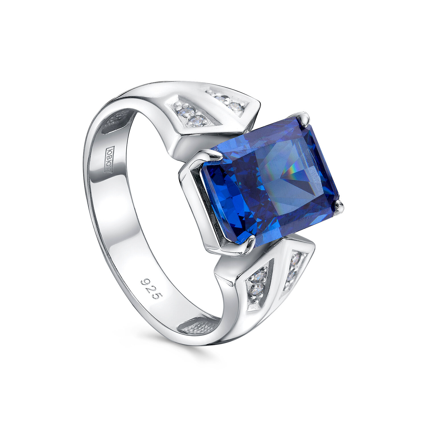 Кольцо, серебро, 925 проба, фианит