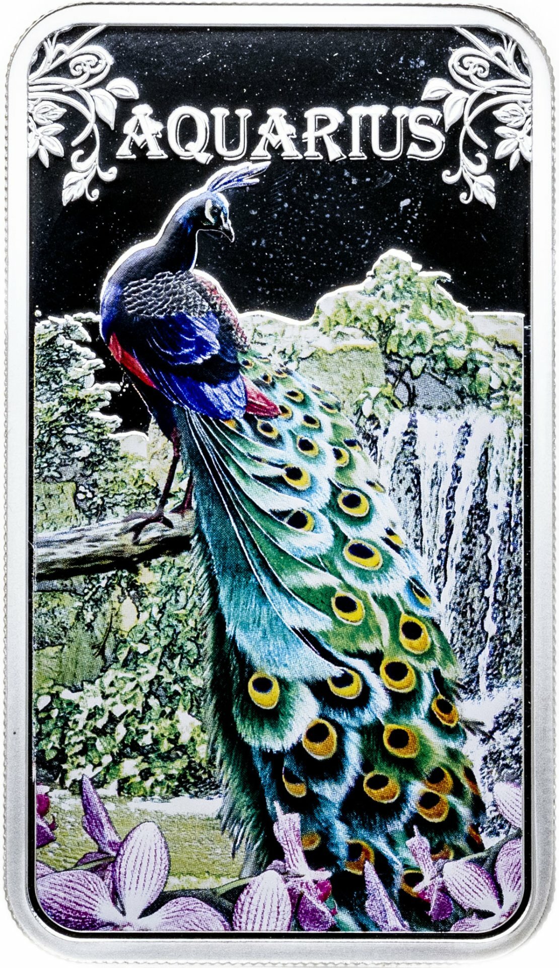 Острова Кука 1 доллар 2014 "Знаки зодиака - Водолей" в рамке с сертификатом, Серебро 999, в сохранности Proof