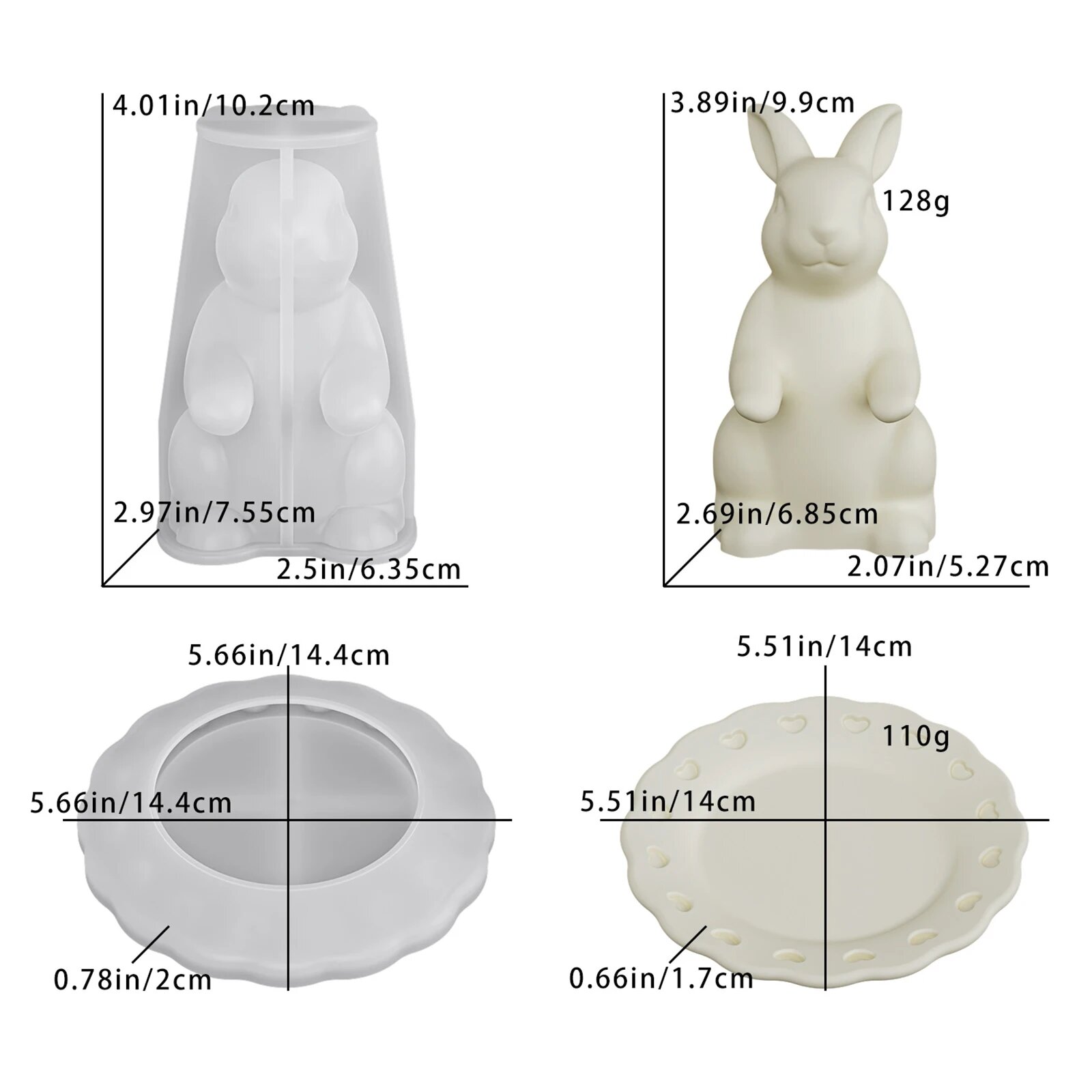 Силиконовые формы для свечей Rabbit Plate Molds