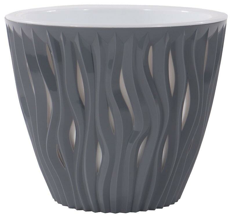 Кашпо вдохновение 3Л серый жемчуг ВМС