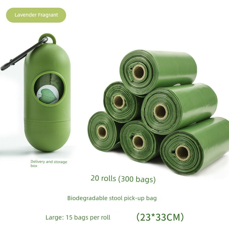 Экологичные биоразлагаемые ароматизированные пакеты для уборки помета домашних животных, 20 рулонов с ароматом для