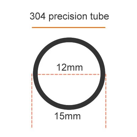 Труба нержавеющая сталь 304 OD 15 мм 15x1.5mm, 590mm