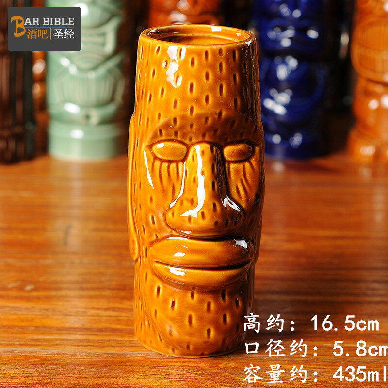 Гавайская чашка тики, креативная коктейльная чашка, керамическая чашка в виде зомби, пляжная чашка, креативная керамическая винная чашка.