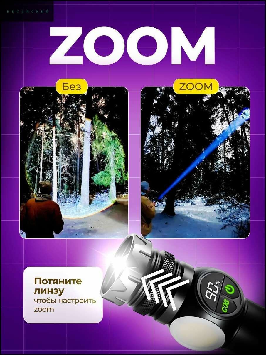 Перезаряжаемый ручной тактический мощный лазерный светодиодный туристический фонарик