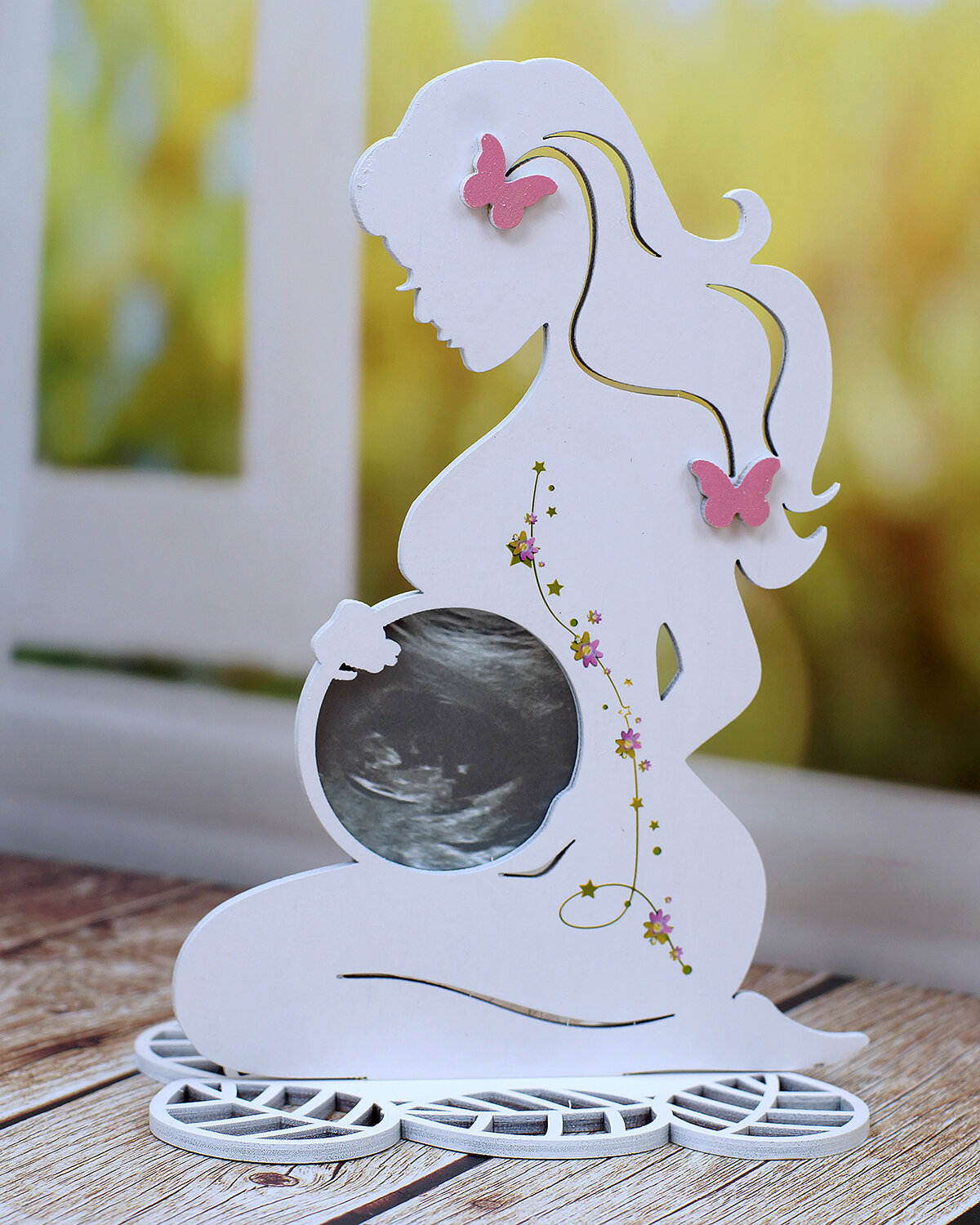 Фоторамка Аркона "Мама", дерево, белая, для снимка УЗИ