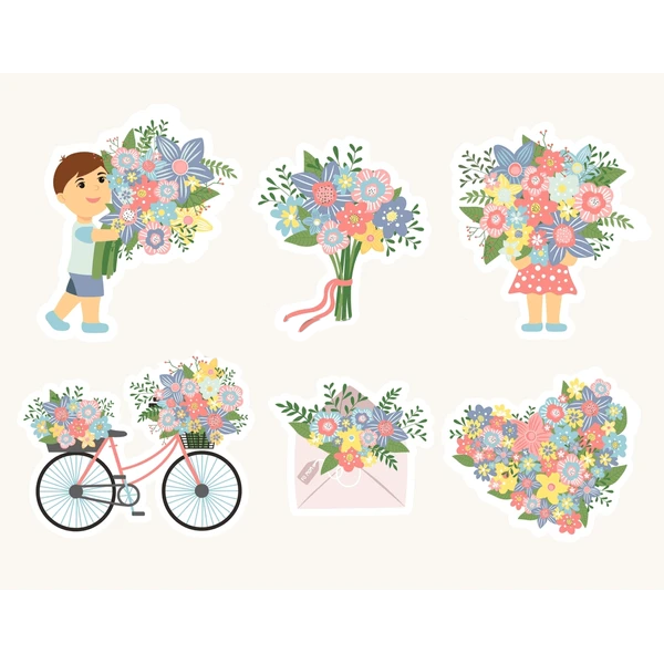 Наклейки стикеры Цветы
