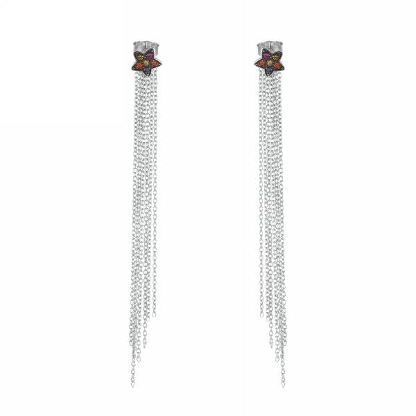 Серьги, серебро, 925 проба, фианит