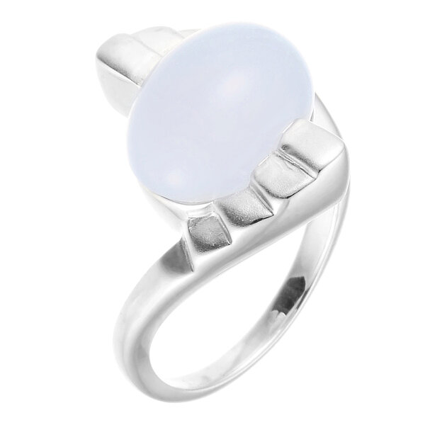 Кольцо, серебро, 925 проба, халцедон