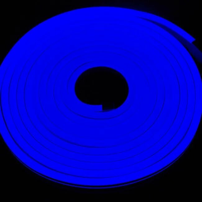 Светодиодный гибкий неон, 8x16мм, SMD2835, IP65, 5м, синий, 12V, 9Вт/м, 120шт/м