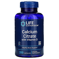 Life Extension Calcium Citrate with Vitamin D (цитрат кальция с витамином D3) 200 капсул (Life Extension)