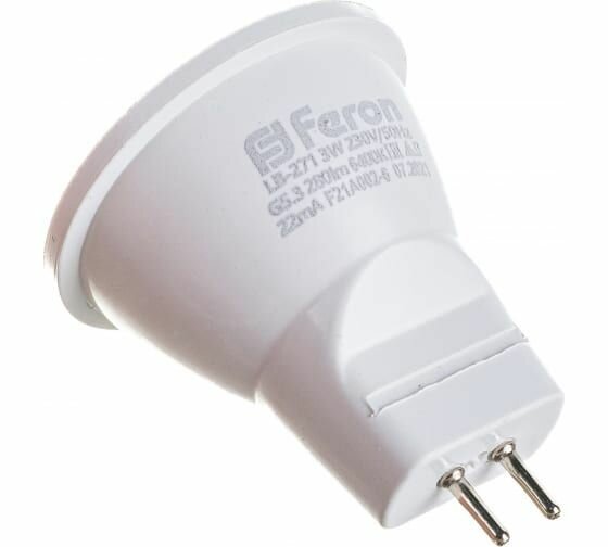 Лампа светодиодная FERON 3W 230V G5.3 6400K, LB-271 25553