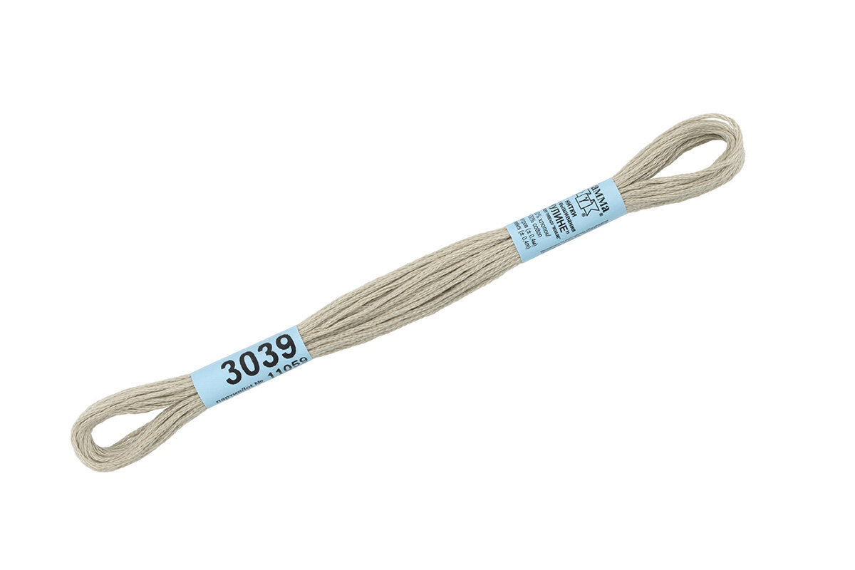 Мулине GAMMA нитки для вышивания 8м. 3039 бледно-фисташковый, 1 штука.