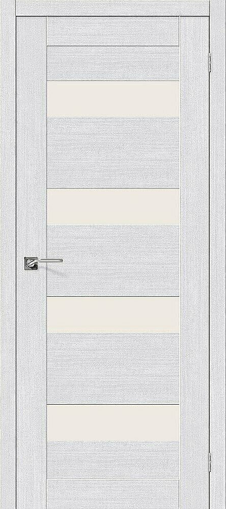 Дверь Легно-23 / Цвет Milk Oak / Стекло Magic Fog / Двери Браво