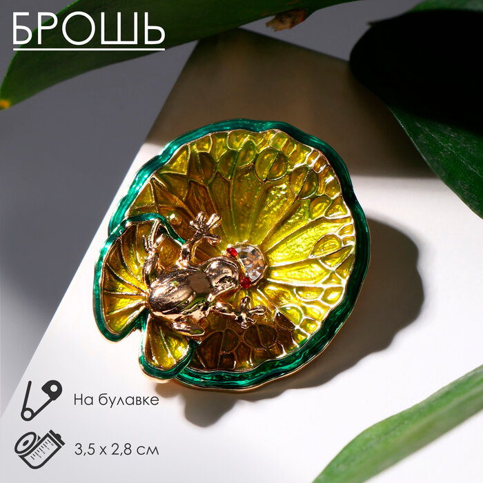 Брошь, эмаль, стразы