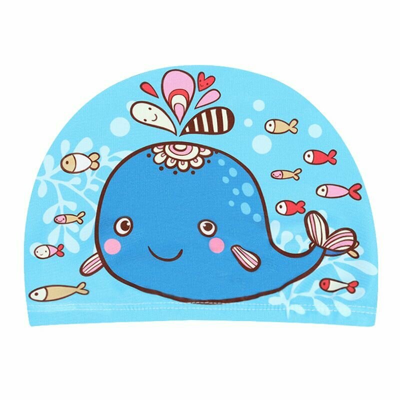 Шапочка для плавания детская Happy Kid, китенок, тканевая, маленькая, для бассейна, текстильная, для мальчика, для девочки
