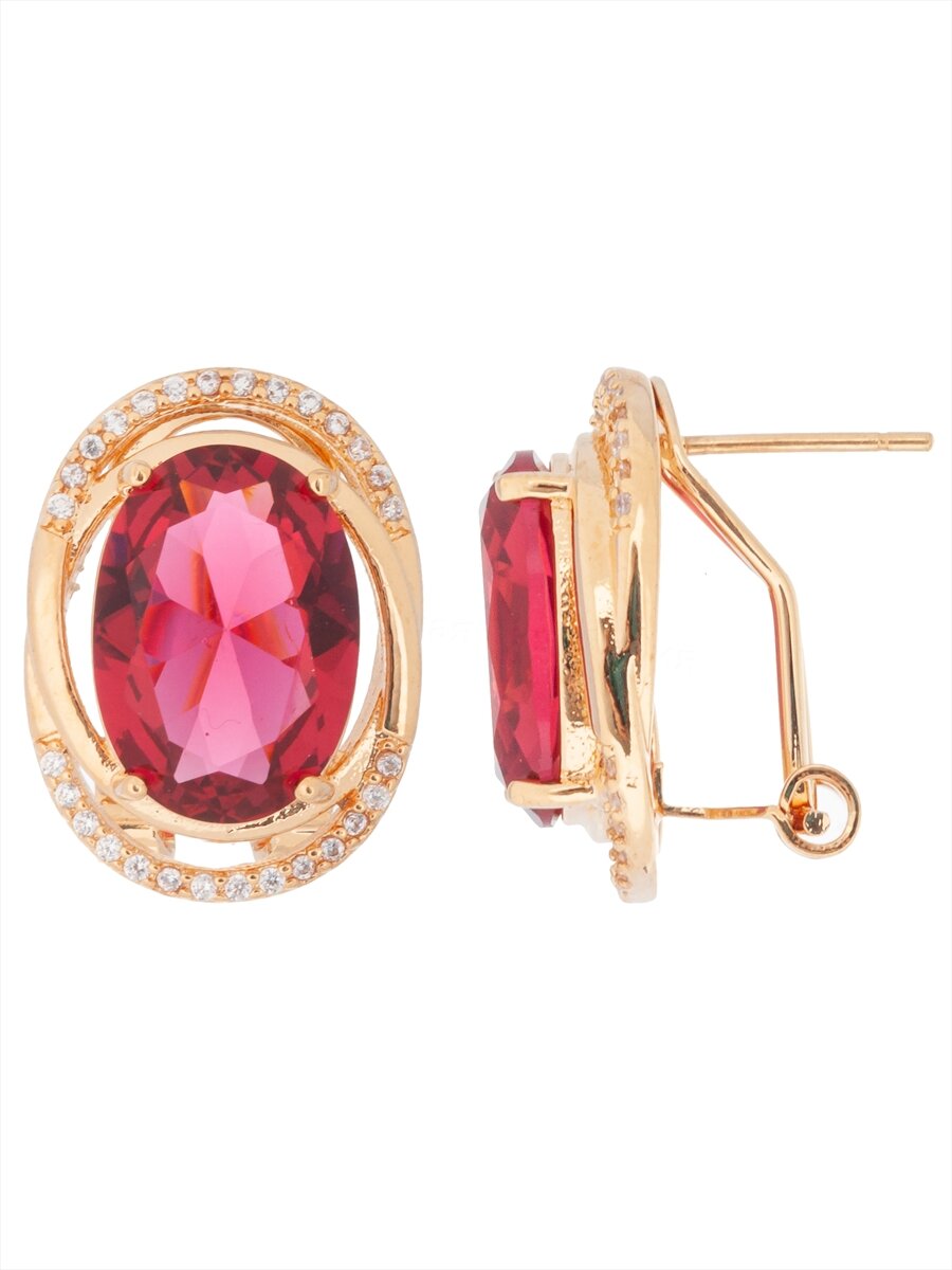 Серьги с подвесками, корунд