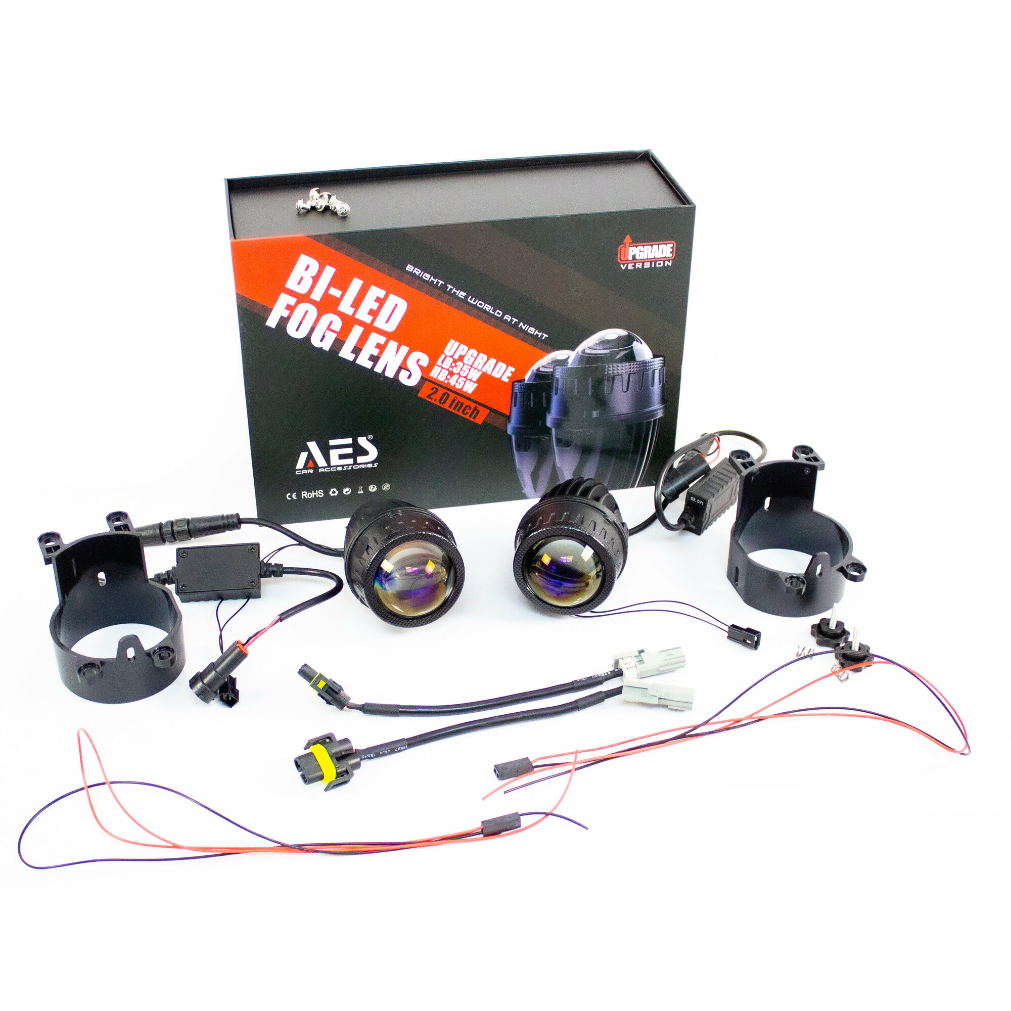 ПТФ Камри линзы AES 60W 6000K противотуманные фары Toyota Camry XV40, XV50, XV55, XV70 лазерные комплект 2шт.