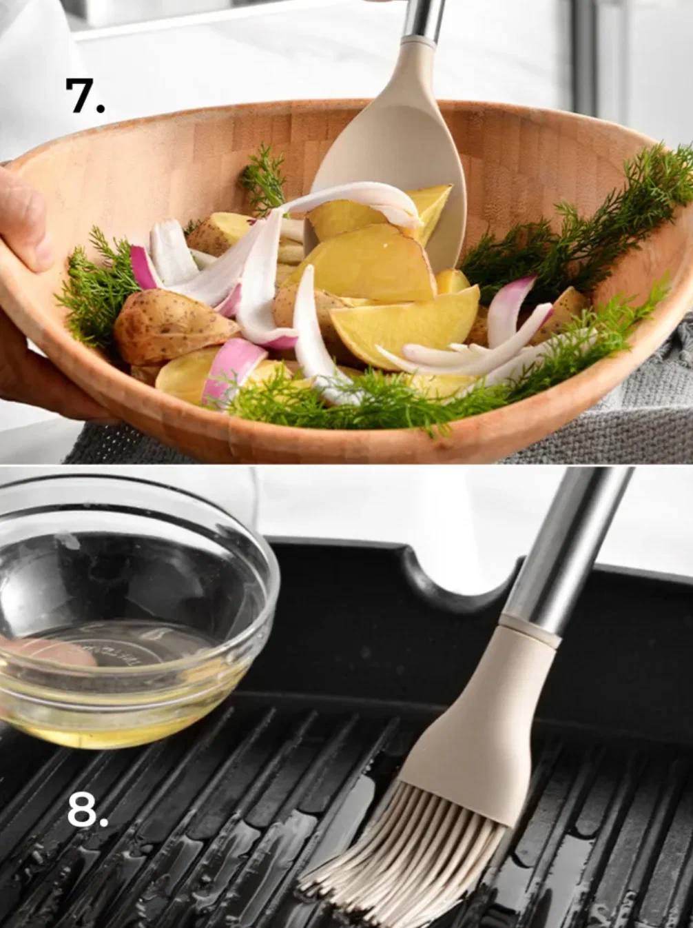 Набор навесок / кухонных принадлежностей Kitchen Set силикон (11 шт + подставка) бежевый