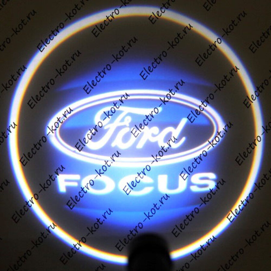 Проектор логотипа для Ford Focus (Форд Фокус) Premium 32x19 mm 7W - 2 шт