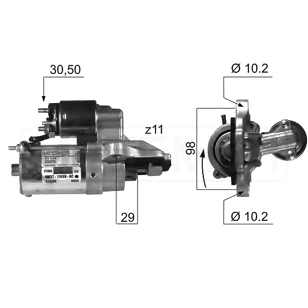 ERA 220370 (063280028010 / 101402 / 101402B) стартер Ford (Форд) Focus (Фокус) c-max 1.8 flexifuel [2006 / 01-2007 / 03]
