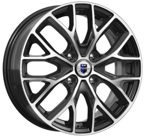 Диск автомобильный литой КиК Лилиом 16x6 4x108 et37 dia63.35 Чёрный глянцевый с полированной лицевой частью