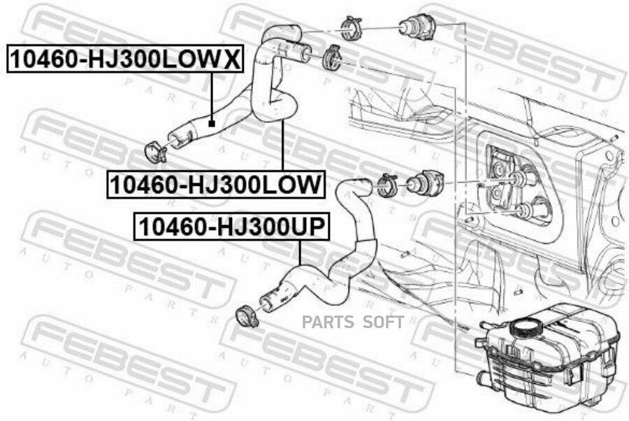10460HJ300UP FEBEST Патрубок системы охлаждения CHEVROLET CRUZE (4DRNB) 2010-2013 FEBEST