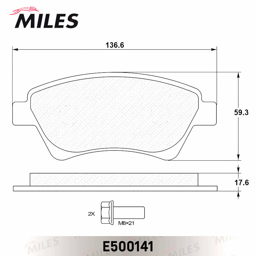 MILES Колодки тормозные RENAULT KANGOO 01-/MEGANE II 02-/SCENIC 03- передние