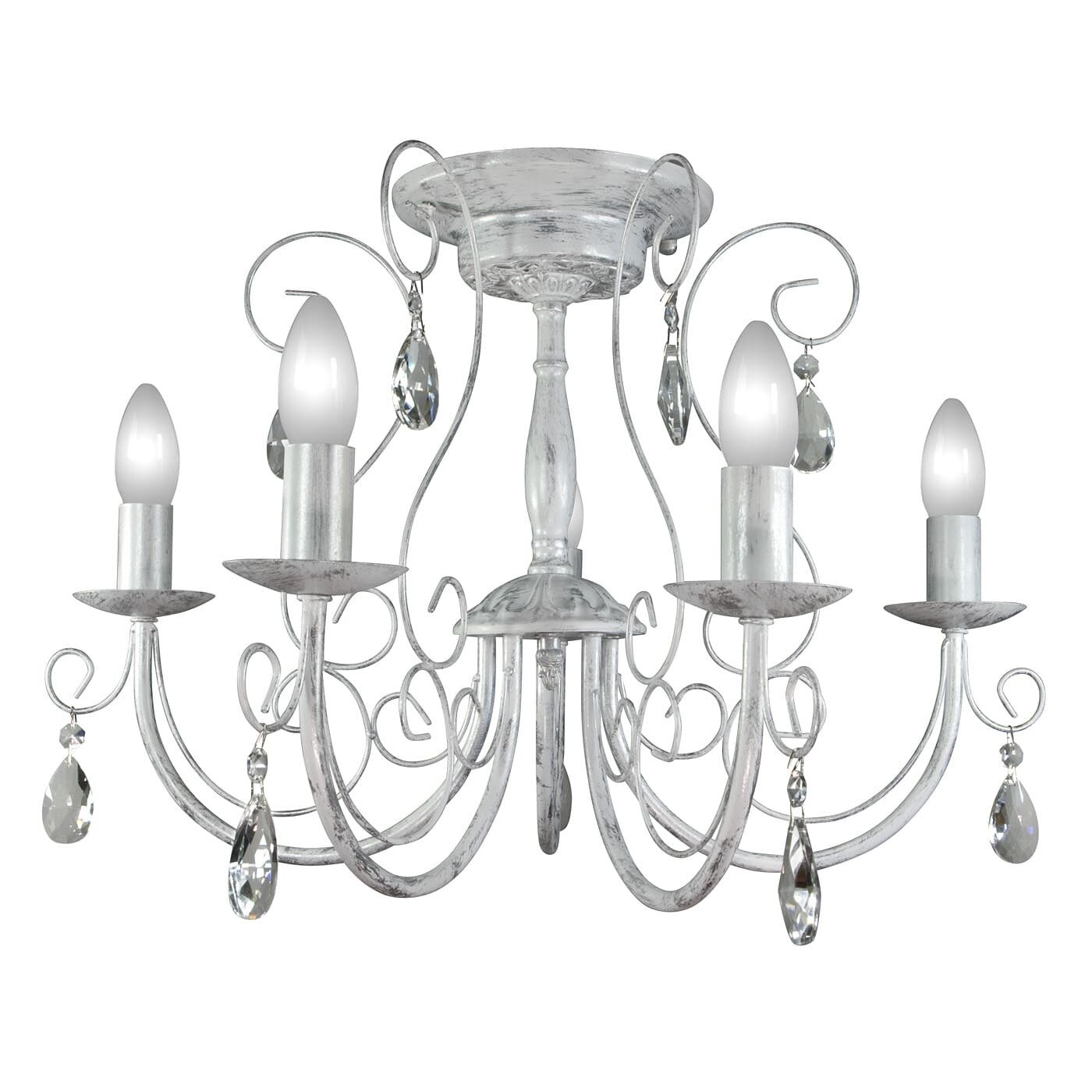 Люстра потолочная 5 ламп свечи белая Петрасвет Россия S1212-5