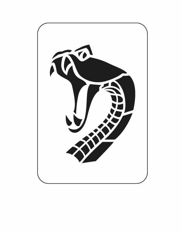 Трафарет для аквагрима "Змея", прямоугольный 9 на 6 см