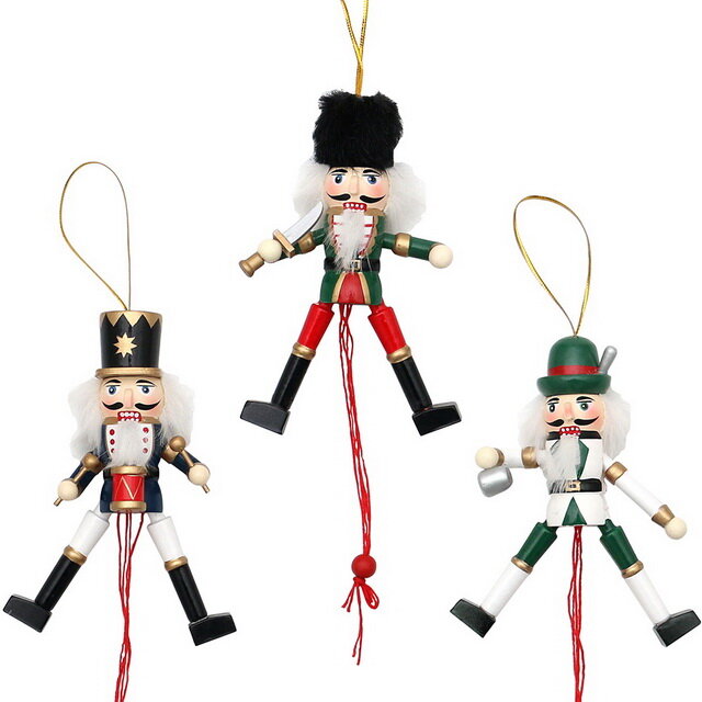 Набор деревянных елочных игрушек-марионеток Royal Guard 14 см, 3 шт, подвеска, Sigro, 52-1555-набор