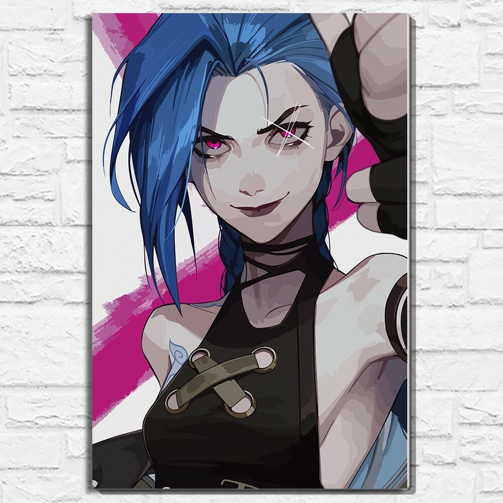 Картина по номерам на холсте игра LOL (League of Legends, Jinx, Джинкс, SWITCH, PC, XBOX, PS) - 13574 В 60x40