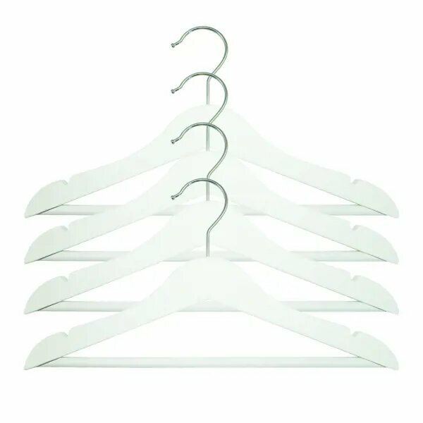 Плечики детские Spaceo 30.5 см дерево/сталь цвет белый 4 шт