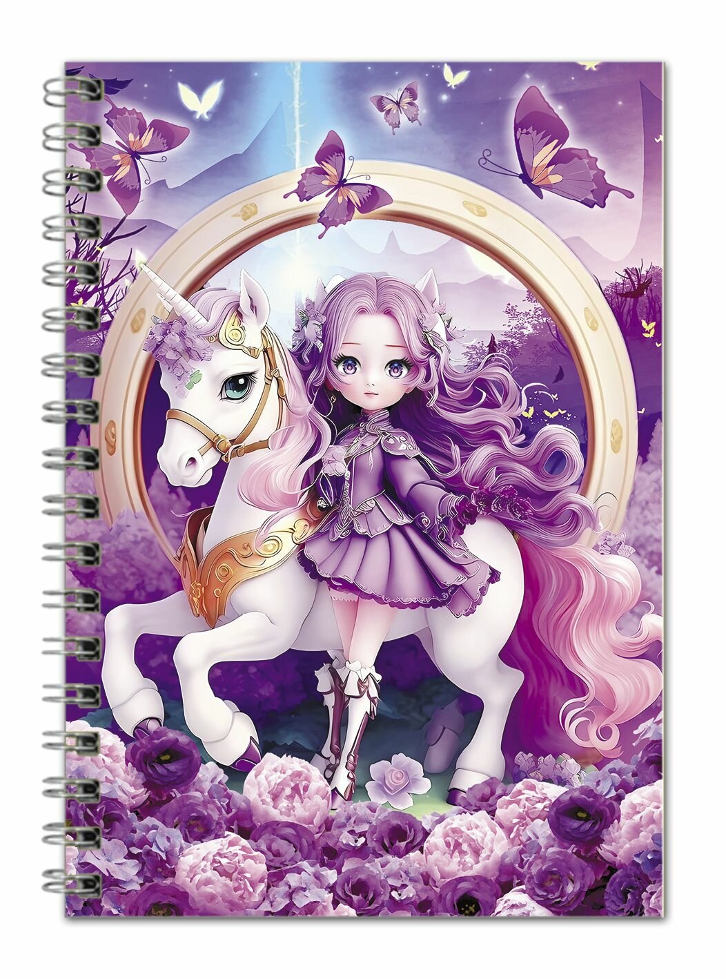 Блокнот "Единороги" вариант 1, для девочек, А5, матовая бумага
