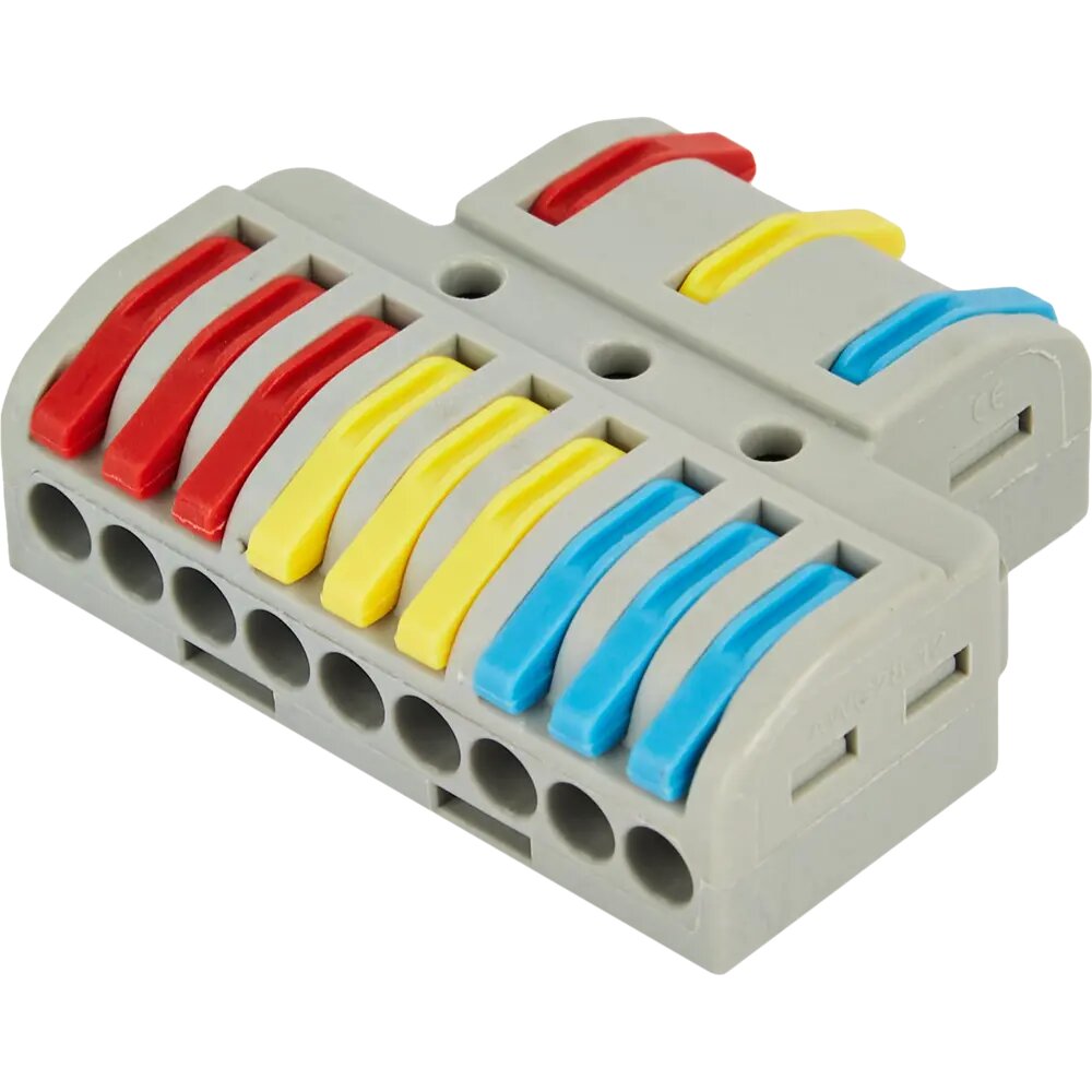 Клеммы разветвительные рычажковые Duwi СМК-539 PRO 3х9-проводные 4мм² серые 4шт 26663 5