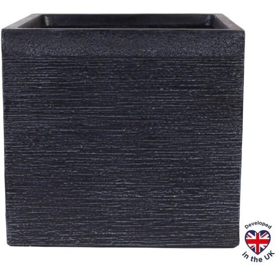 Кашпо настольное Idealist Lite IDEALIST Флоранжери квадратное, файберстоун, черный Д30 Ш30 В27.5 см (SCRBR30-SQ-ANT0
