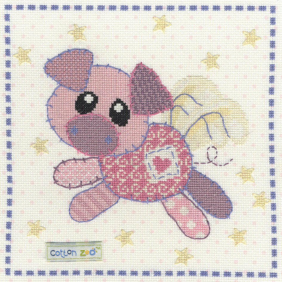 Вышивка Частичная, "Свинка Органза (Organza the Piglet)" 14 Aida Bothy Threads (Великобритания) арт. XCZ6