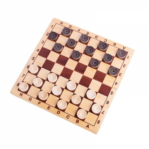 Настольная игра Колорит Шашки деревянные с доской, арт. ШК-11