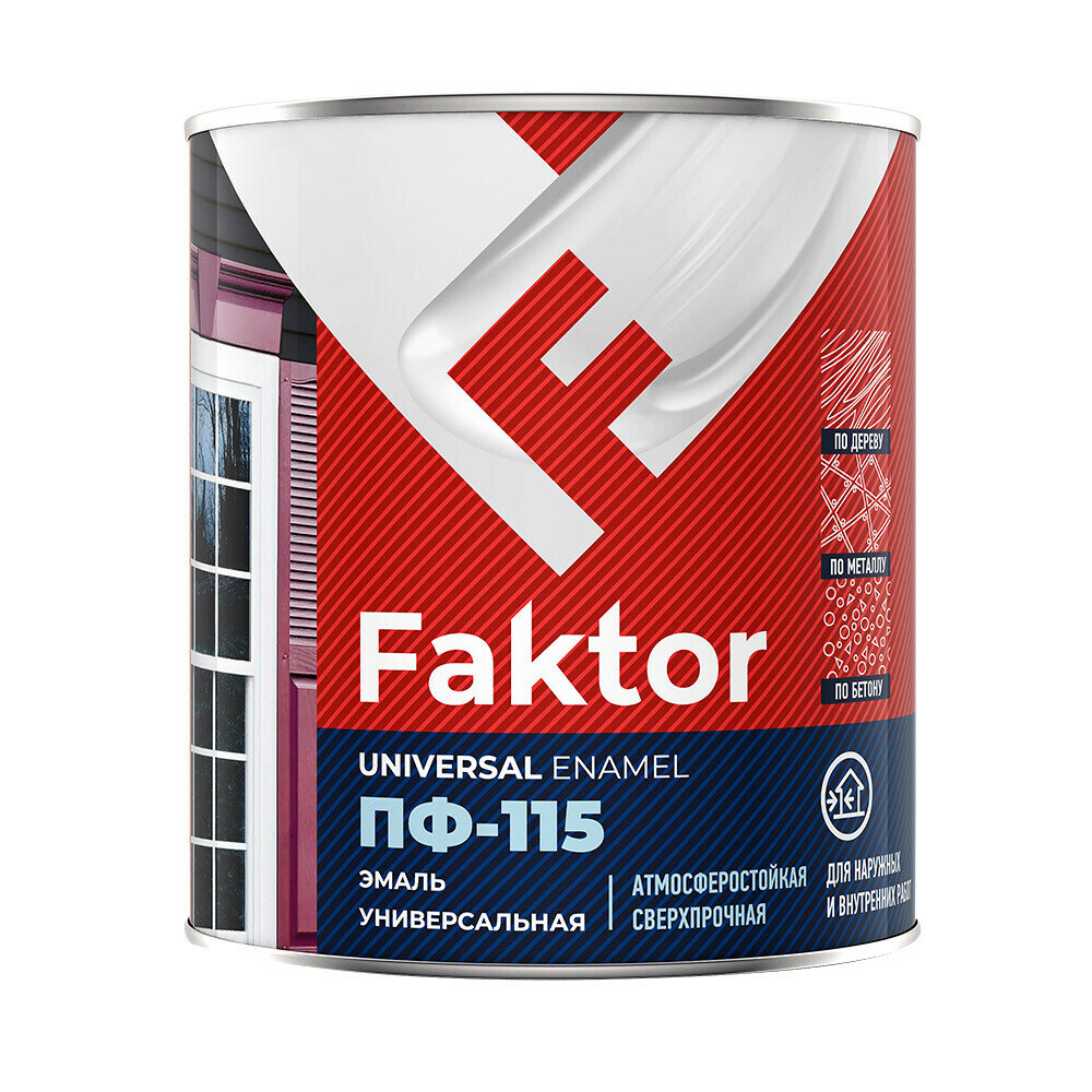 Эмаль ПФ-115 Faktor желтая полуматовая 0,8 кг